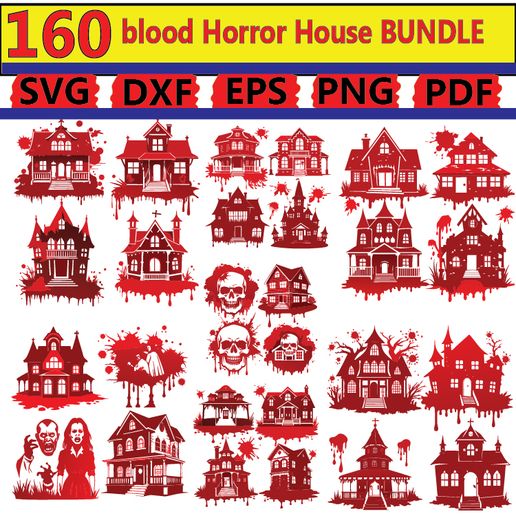 🩸 Blood horror House svg bundles svg, dxf, eps, png, pdf, file・ 3D File ...