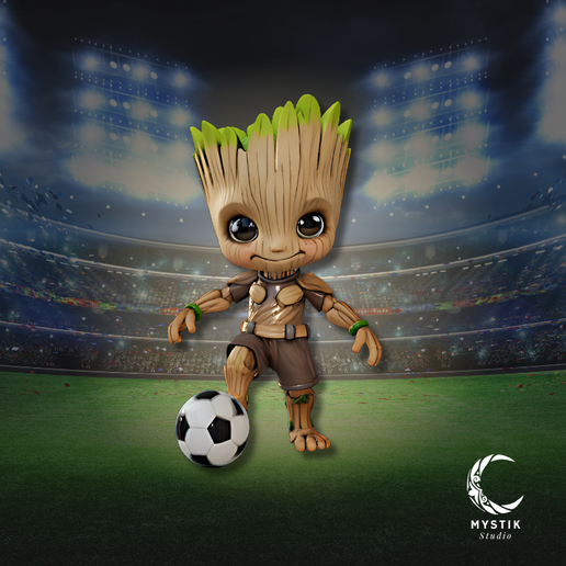 Groot Footballer - The Keeper of the Ball ⚽🌿・ STL File for 3D printing ...
