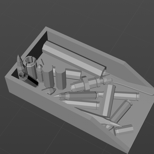 📦 3D digital model of bullet parts storage box scene・ STL File for 3D ...