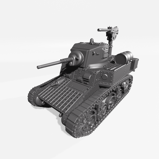 🍯 M3A1 Stuart with hull-mounted flamethrower (US, WW2)・ 3D File for 3D ...