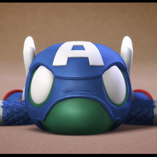 🐢 Super Turtle Captain America・ 3D File for 3D printing・Cults