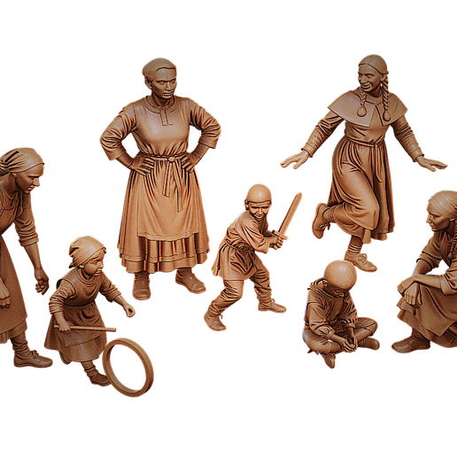 🎲 Medieval Miniatures Set 1・ 3D File for 3D printing・Cults