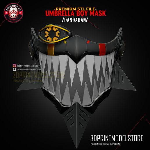 3D file Dandadan Umbrella Boy Cosplay Mask - Unji Zuma - Dandadan ...