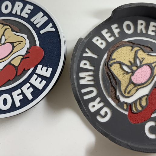 3MF file Grumpy Coasters ☕ ・Model to download and 3D print・Cults