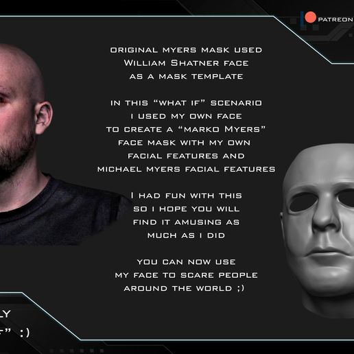 📁 Michael Myers mask・ 3D File for 3D printing・Cults
