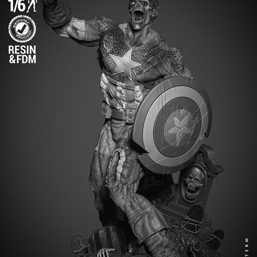 🧟 WICKED MARVEL CAPTAIN AMERICA ZOMBIE SCULPTURE : TESTED AND READY FOR ...