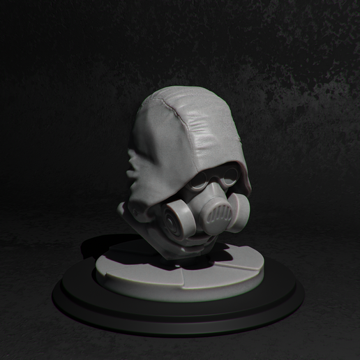 👤 Stalker wearing a hood and gas mask・ STL File for 3D printing・Cults