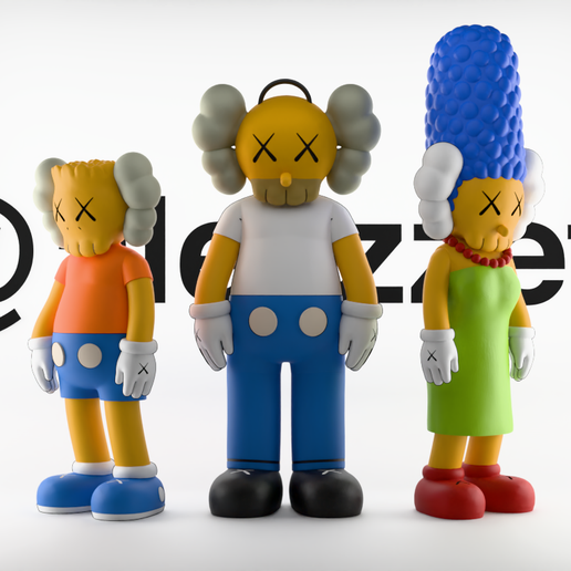 🎨 Kaws Bart Simpson x Homer Simpson x Marge Simpson・ STL File for 3D ...
