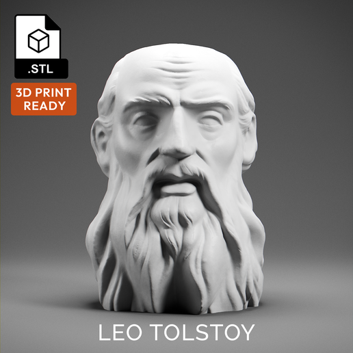 ♌ Leo Tolstoy Bust・ STL File for 3D printing・Cults