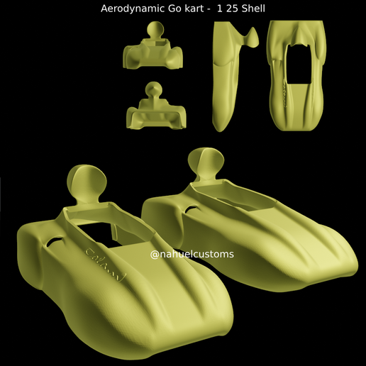 🐚 Aerodynamic Go kart - 1 25 Shell・ STL File for 3D printing・Cults