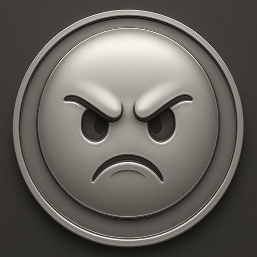 🪙 mad emoji smoothed coin token wall art・ STL File for 3D printing・Cults