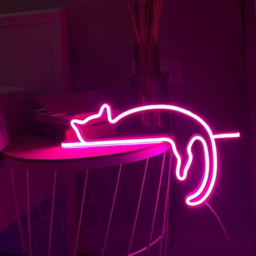 STL file Cat Neon Sign Lamp 🐱 ・3D printer model to download・Cults