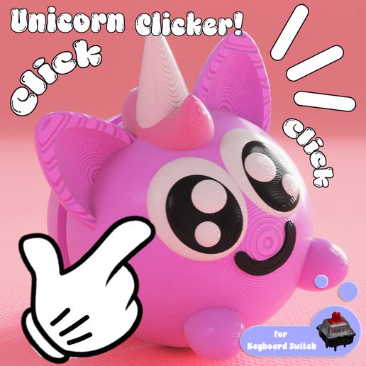 Cute Unicorn 🦄 Fidget Clicker | Print-in-Place Toy | Multicolor 3MF File・ 3MF File for 3D ...