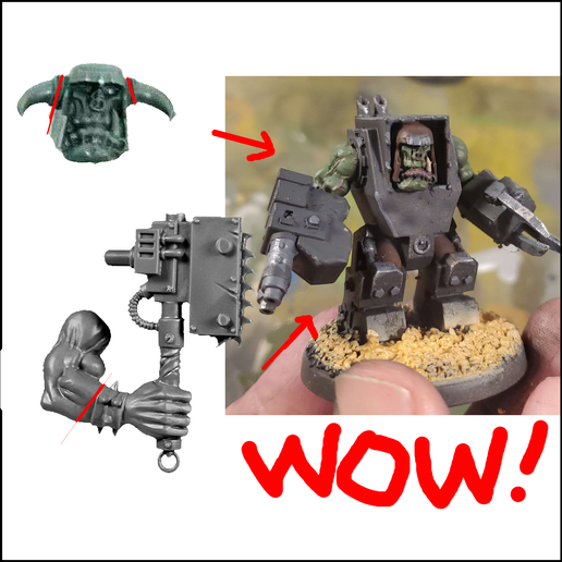 🔨 Ork Nob to Meganob Conversion Kit. Fully Supported.・ STL File for 3D ...