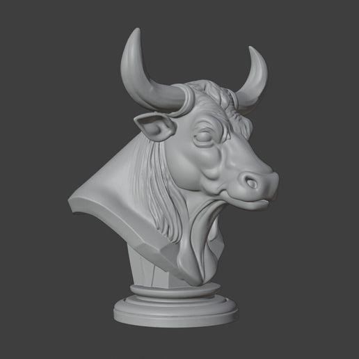 🐂 Bull Head Bust 3D STL Printable - 3D Model STL・ STL File for 3D ...