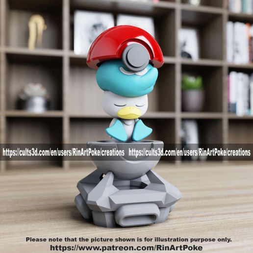 🐉 Quaxly in the pokeball from Pokemon・ STL File for 3D printing・Cults