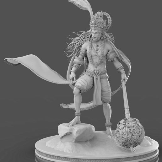🐏 Hanuman Hero Pose full/ Parts・ STL File for 3D printing・Cults