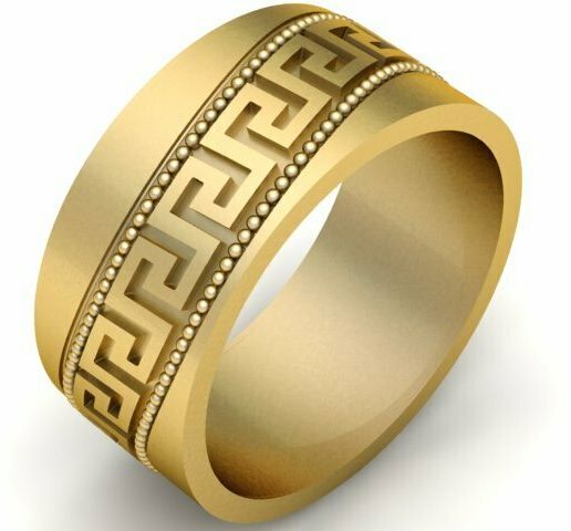 versace print gold ring