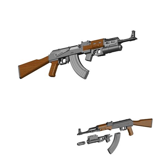🔫 PISTOLA EN MINIATURA AK 47 Y GP 25・Archivo STL para Impresión 3D・Cults