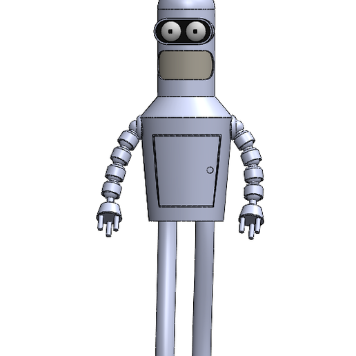 🤖 Bender Rodriguez Robot 3D Model v1 (Non-articulated model)・ STL File ...