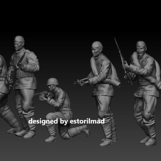 STL file WW2 PACK 5 RUSSIAN INFANTRYMEN STALINGRAD 🫡 ・Design to ...