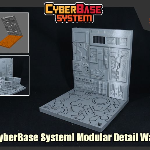 🤖 [CyberBase System] Modular Detail Wall・ 3D File for ・Cults