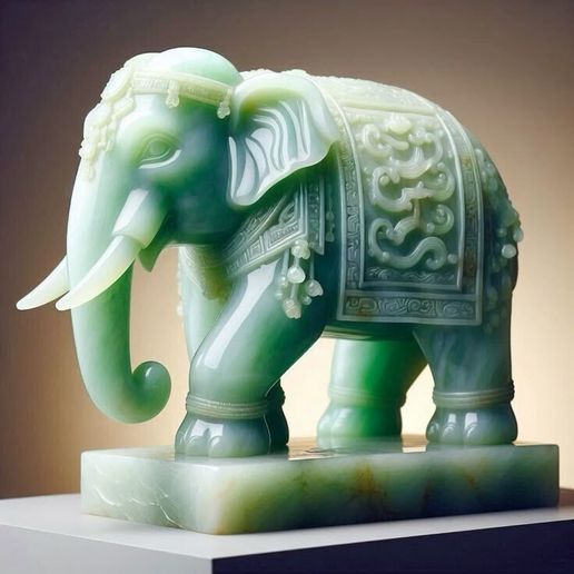 🐘 Ornate Jade Elephant Statue・ STL File for 3D printing・Cults