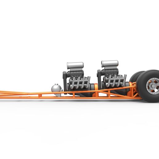 🏎️ Diecast Front engine dragster with 2 V8 Scale 1:25・ 3D File for ・Cults