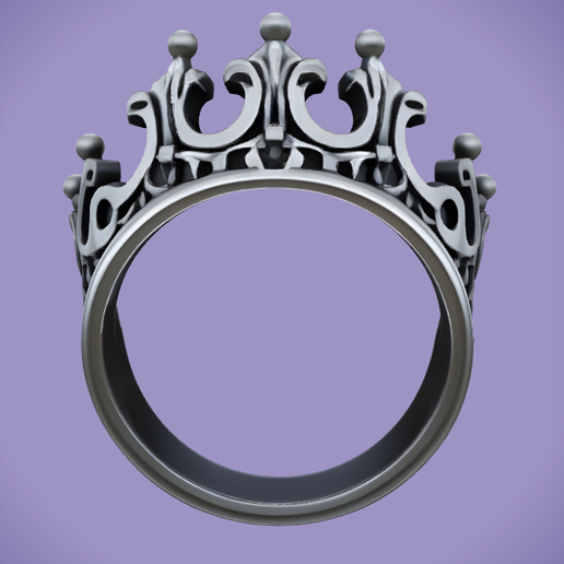 👑 Crown ring - Elegant 3D printed ring with a royal design・Free STL ...