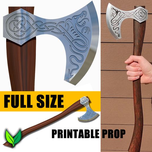 🪓 Viking Axe – Life-Size Printable Prop (Cosplay or Display)・Free STL ...