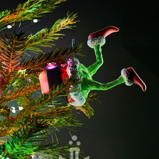3D file 🎄 Grinch Santa Legs - Christmas Tree Ornament🎁 ・3D printer ...