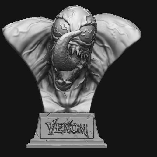 Download STL file Venom Bust - Marvel 3D print model • 3D printer object • Cults