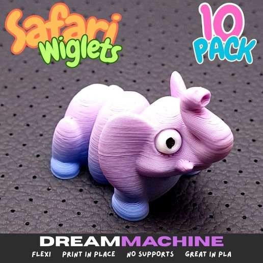 🐊 Safari Wiglets - 10 Pack・ STL File for 3D printing・Cults