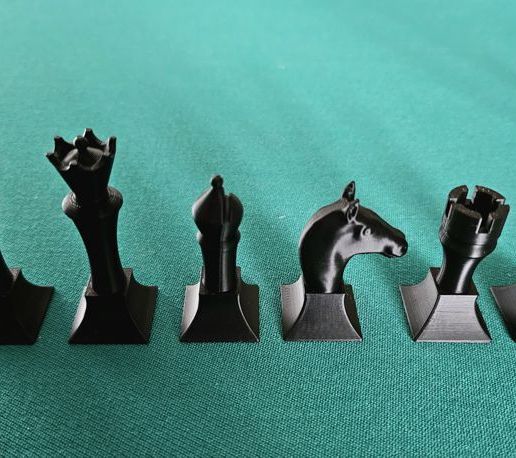 ♟️ Exquisite 3D printable chess pieces in an angular curved base design ...