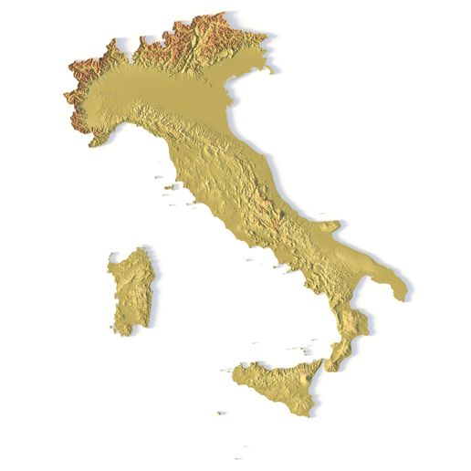 🇮🇹 Italy Topographic Map – 3D Model for 3D Printing & CNC Carving・ 3D ...