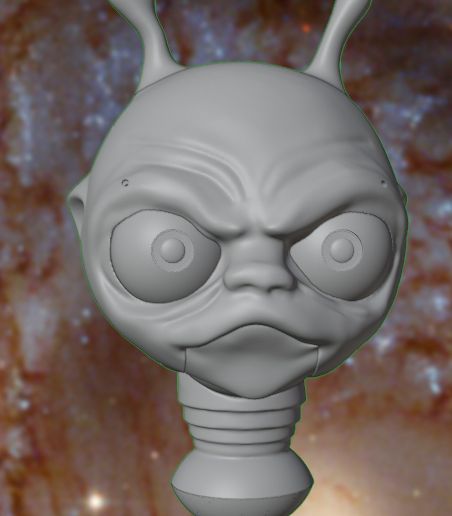 👽 VENTRILOQUIST DUMMY-"BIG ALIEN GRUMP"・ STL File for 3D printing・Cults