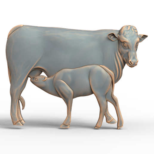 📁 3D Model STL File for CNC Router Laser & 3D Printer 1910. COW AND ...