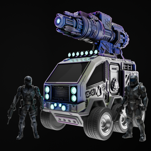 🚐 Sci-Fi Combat Van 3D Print・Free 3D File for 3D printing・Cults