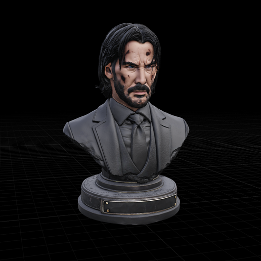 👤 John Wick Bust – Highly Detailed Realistic 3D Character Sculpture ...