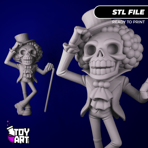 💀 Brook One Piece Skeleton Musician - STL Figure・ STL File for 3D ...