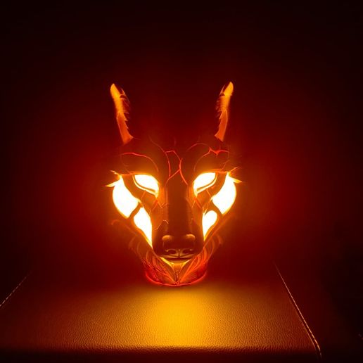 🐺 Wolf Head Lamp – 3D Printable STL File (LED Ready)・ STL File for 3D ...