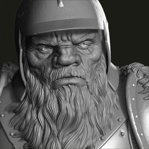 STL file Dwarf veteran bust 3D print model 👤 (OBJ)・3D printer design to ...