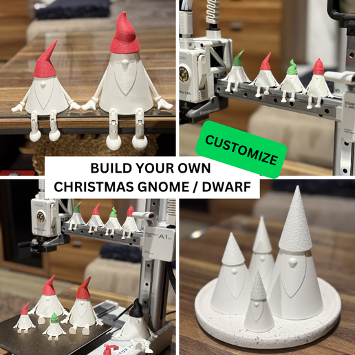 🎄 CHRISTMAS GNOMES / DWARFS (ARTICULATED + TEALIGHT VERSION)・Free 3D ...