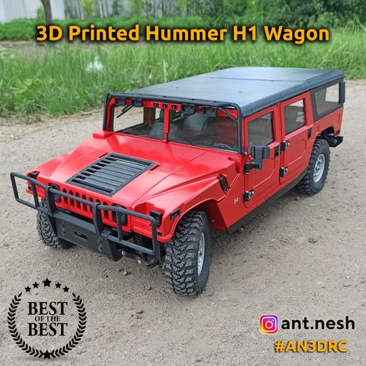 3D file 3D PRINTED RC CAR HUMMER H1 WAGON BODY BY AN3DRC 🚗 ・Model to download and 3D print・Cults