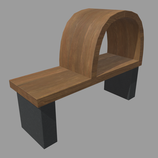 🪵 Low Poly Wooden Bench // Design 09・ STL File for 3D printing・Cults