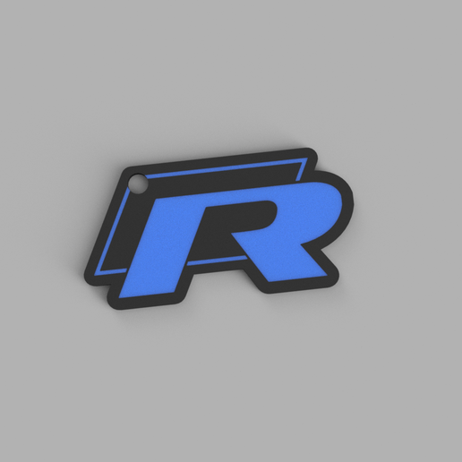 🗝️ Keychain Golf R Logo bi-color・Archivo 3MF para Impresión 3D・Cults