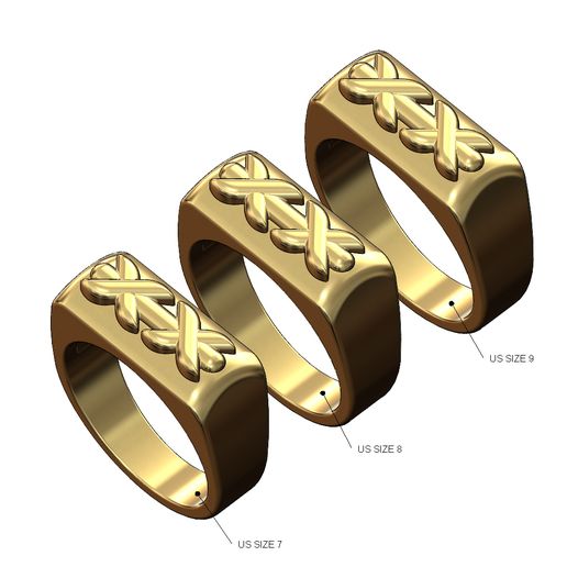 🔝 Anillo de sello rectangular con parte superior redondeada cosida ...