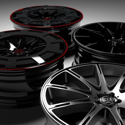 🚗 MERCEDES BRABUS RIM & KEYCHAIN・Archivo STL para ・Cults