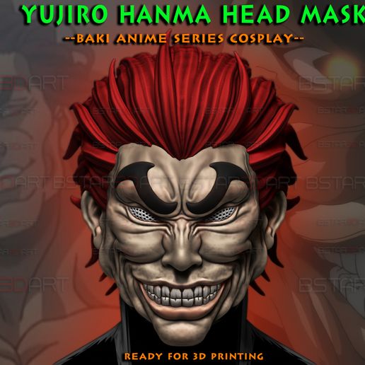 Archivo 3D Yujiro Hanma Head Mask (With Hair Ver) - Baki Anime ...
