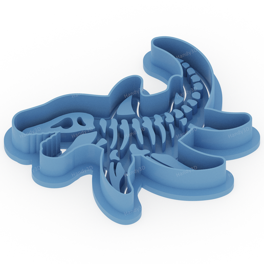 💀 Mosasaurus Skeleton Cookie Cutter - 8cm・ STL File for 3D printing・Cults
